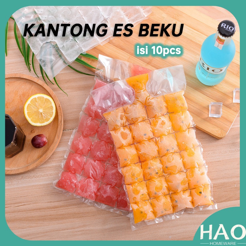 Jual KANTONG CETAKAN ES BATU PLASTIK 10PCS PEMBUAT ES DISPOSABLE ICE ...