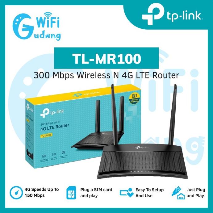 Jual TP-LINK TL-MR100 300 Mbps Wireless N 4G LTE Router / 4G Modem Sim ...