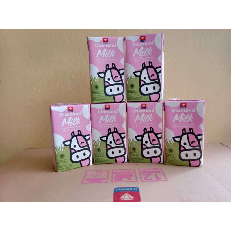 Jual Susu UHT Diamond Rasa Strawberry 125ml (Kartonan isi 40 Pcs ...