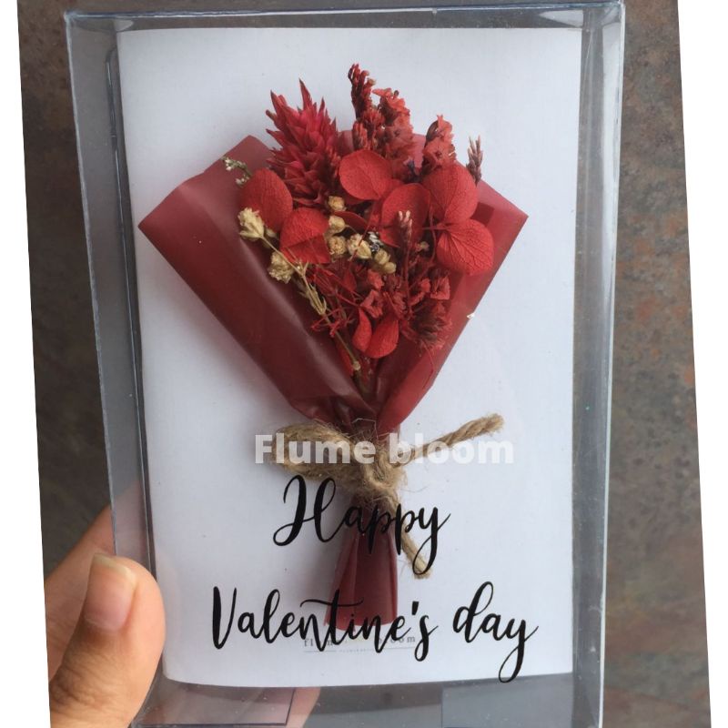 Jual MAGNETIC GIFT CARD KARTU UCAPAN BUNGA KERING AWET HIASAN KULKAS ...