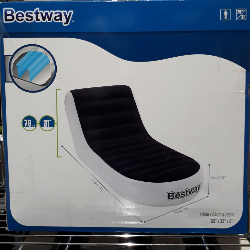 Jual Bestway Kursi Tidur Santai Hitam Sofa Pompa Balon Bludru Black ...