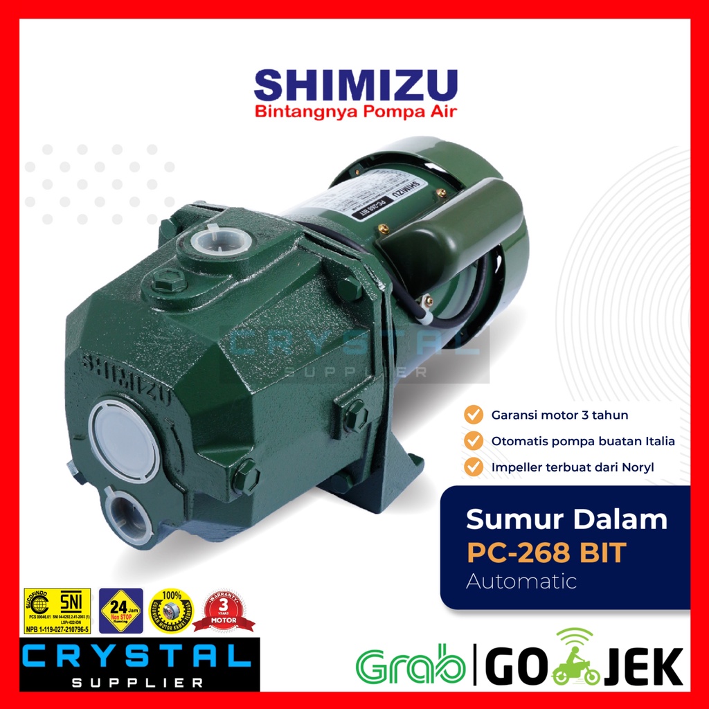 Jual JET PUMP SHIMIZU PC-268 BIT Pompa Air / PC268BIT Sumur Dalam 250 Watt | Shopee Indonesia