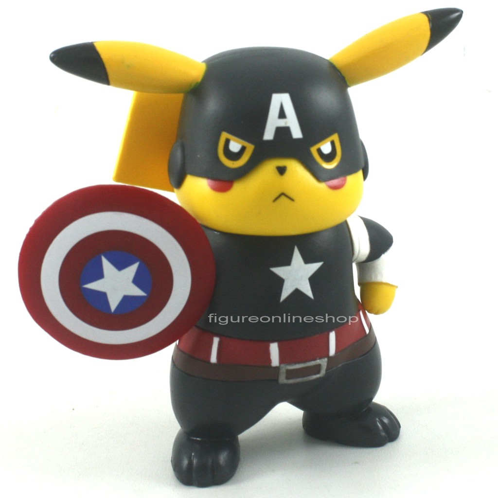 Jual FIGURE PIKACHU POKEMON COSPLAY CAPTAIN AMERICA (SIZE JUMBO ...