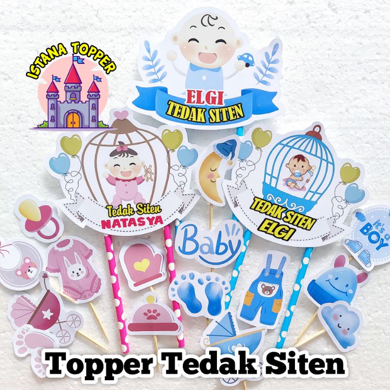 Jual Topper Cake CUSTOM Tema TEDAK SITEN / Topper Baby / Topper Baby ...