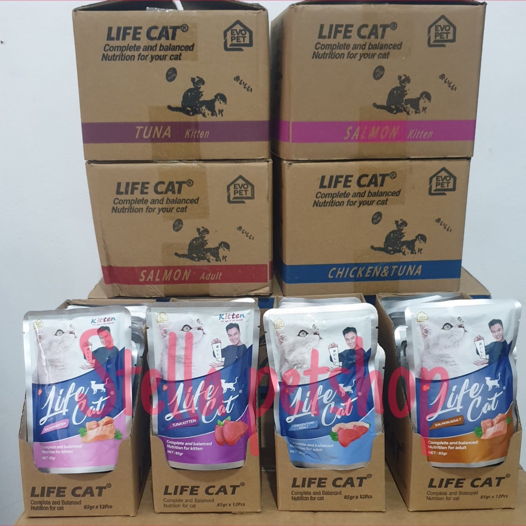 Jual Life cat wet food sachet 85gram - Makanan kucing basah life cat ...
