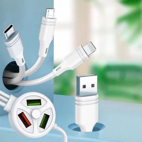 Jual Kabel Data 3in1 KB06 / KABEL USB KABEL CEPAT 3IN1 + pack | Shopee ...