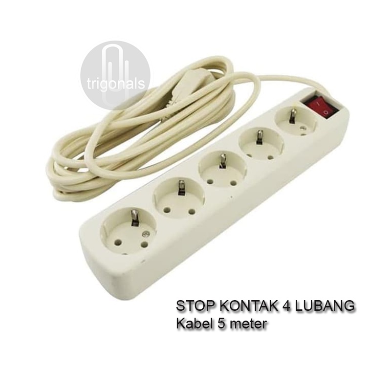 Jual STOP KONTAK Terminal 3 Lubang Colokan Listrik Kabel + Saklar ...