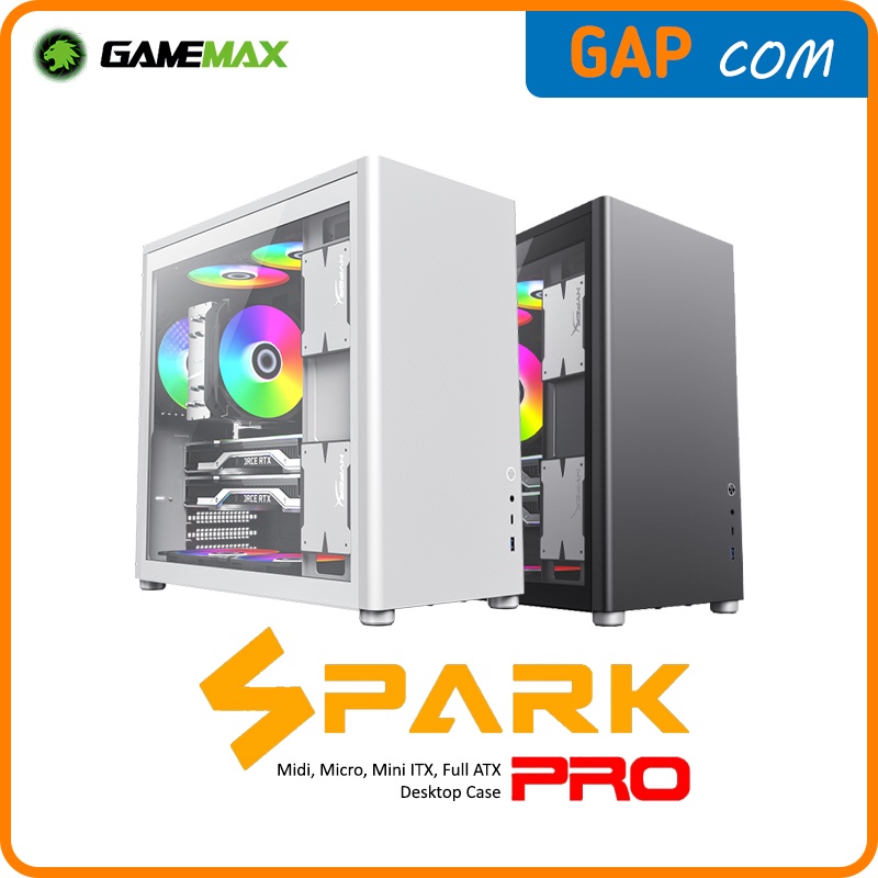 Jual Casing Komputer Gamemax Spark PRO Dual Tempered Glass PC Case | Shopee Indonesia
