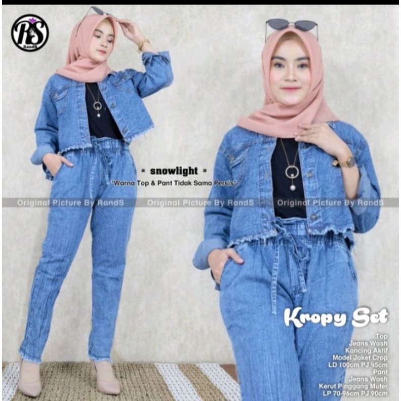 Jual Julizar Set Setelan Baju Wanita Jaket Dan Celana Jeans Setelan ...