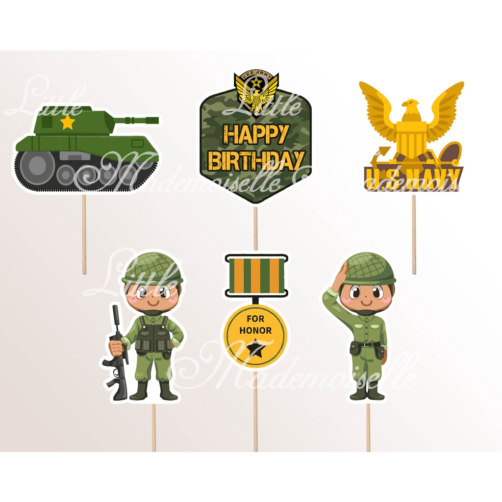Jual Topper Cake Cupcake Army / Tentara | Shopee Indonesia