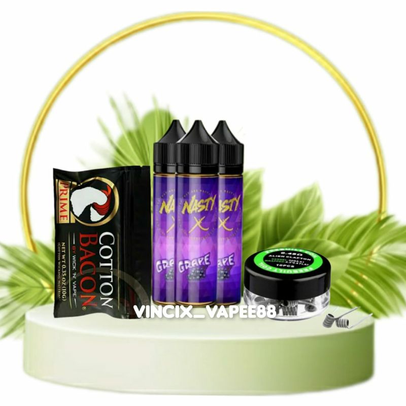 Jual perlengkapan vep vapoor cotton baccon+L60ml+kawat alien harga ...