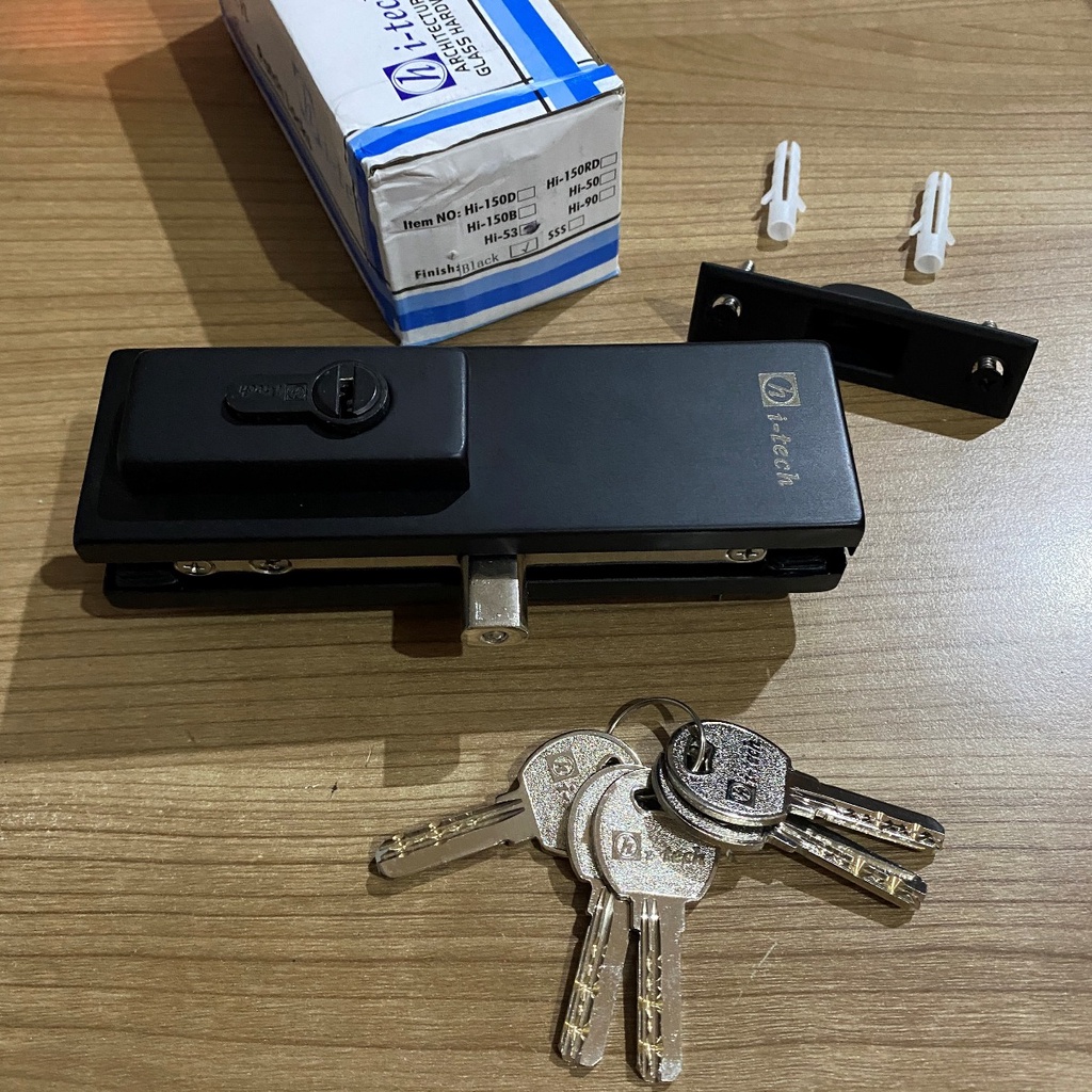 Jual Patch Fitting Bottom Glass Lock US 10 Kunci Lantai US10 Hitam ...