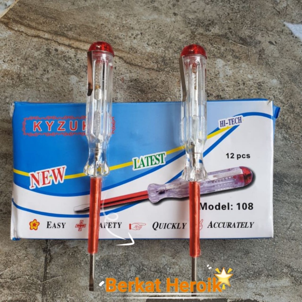 Jual Tespen Merah Test Pen Alat Tes Listrik Obeng Kelistrikan Test Pen ...