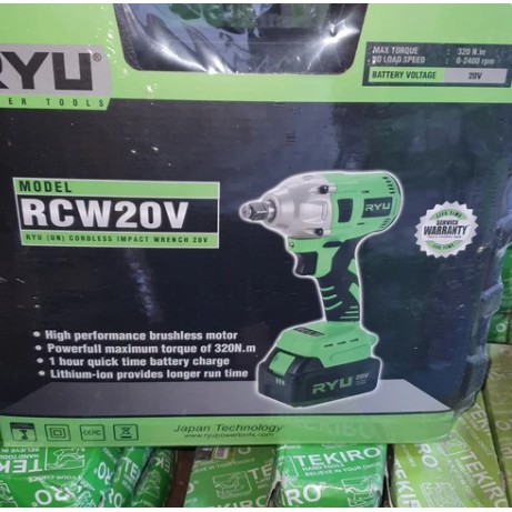 Jual RYU CORDLESS IMPACT WRENCH RCW 20V pembuka baut baterai rcw20v 320 ...