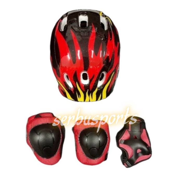 Jual HELM HELMET SEPEDA SEPATU RODA ANAK DAN DEKER PELINDUNG SATU SET ...