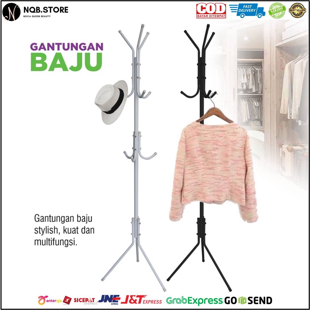 Jual NQB - Stand Hanger TEGAK BERDIRI Gantungan Serbaguna Topi Jaket Baju Jas Tas Multifungsi ...