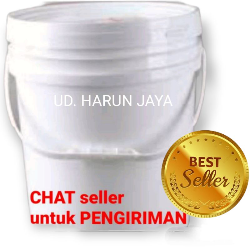 Jual ember bekas cat ukuran 25 kg putih polos lengkap dg tutup | Shopee ...