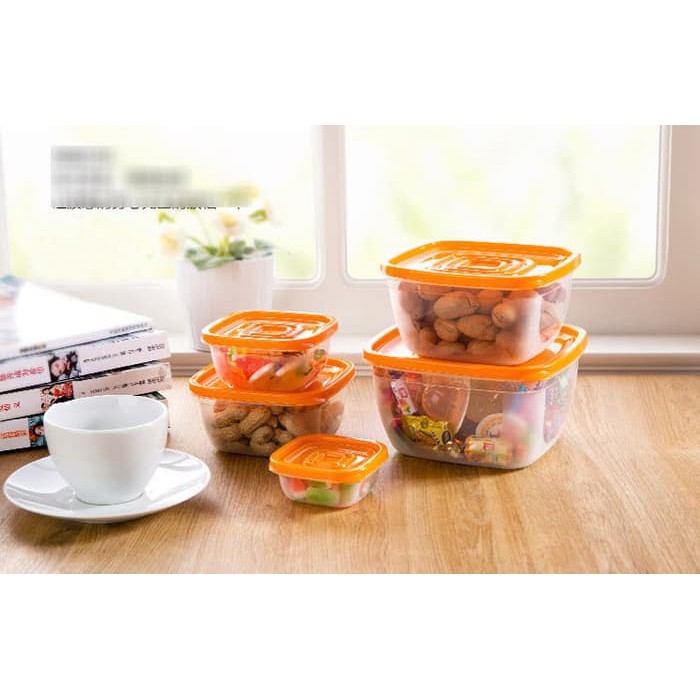 Jual SB048 5Pcs SQUARE Food Storage Container Kotak Makanan Crisper ...