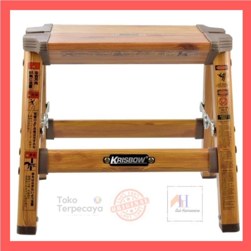 Jual Krisbow Tangga Aluminium 1 Step Motif Kayu | Shopee Indonesia
