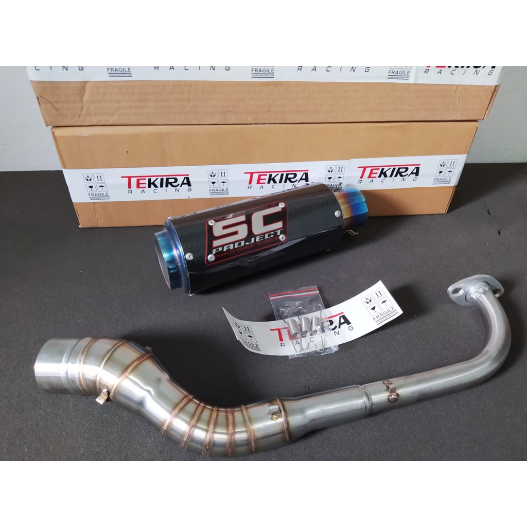 Jual Knalpot Racing SC PROJECT CRT Biru Carbon Pnp All New Honda PCX150 ...
