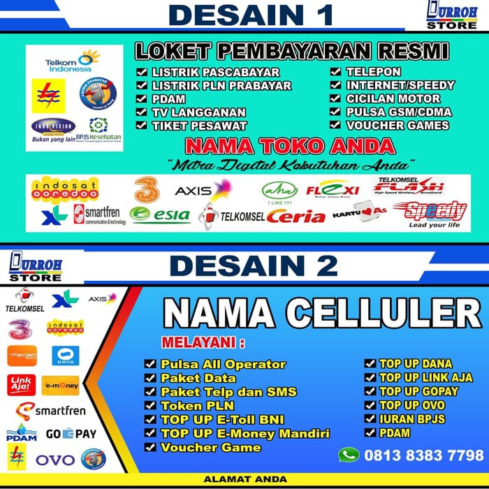 Jual Spanduk Banner Konter Pulsa / Celluler Berbagai Ukuran #1 | Shopee Indonesia