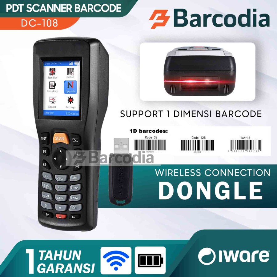 Jual Barcode Scanner PDT 1D Wireless - Iware DC108 / DC-108 Inventory ...