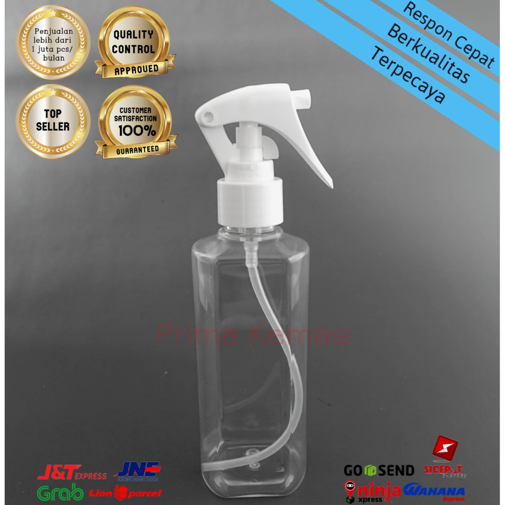Jual Botol Trigger Spray 200 ml - botol kosmetik 200 ml - botol skincare Pet SQ 200 ml Natural ...