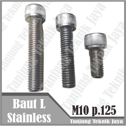 Jual Baut L Stainless M10 p.125 / Baut L Stanlis 10mm Drat 125p / Baut L Stenlis M10 DRAT HALUS ...