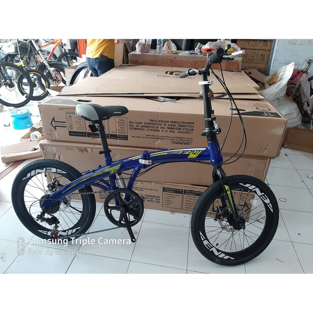 Jual Sepeda Lipat / Seli / Folding 20 INCH GENIO F211 DISCBRAKE | Shopee Indonesia