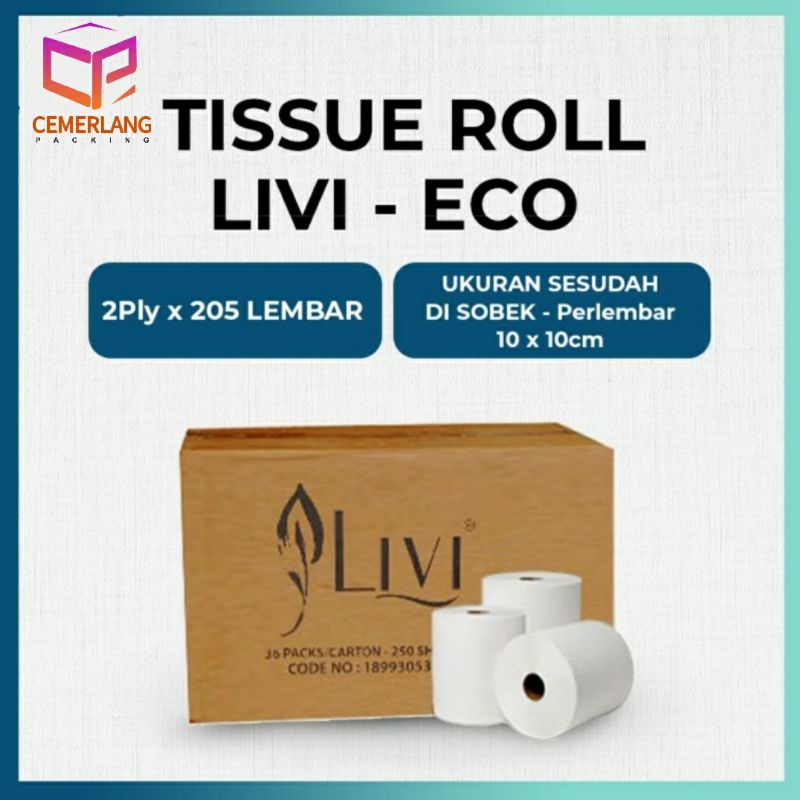 Jual TISSUE TISU LIVI ECO TOILET WC ROLL GULUNG EMBOSSED | Shopee Indonesia