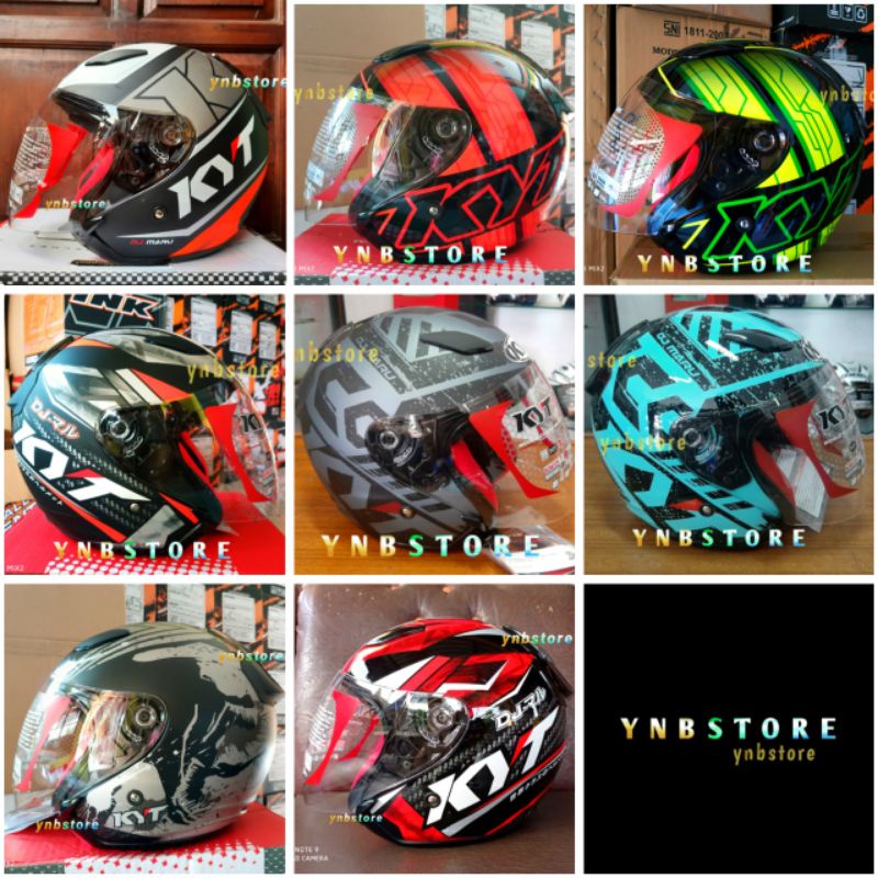 Jual Helm KYT Galaxy Flat R Solid Motif Double Visor Original | KYT ...