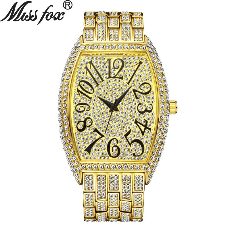 Jual Missfox Watch Full Diamond Large Dial Quartz Men's Watch | Shopee ...