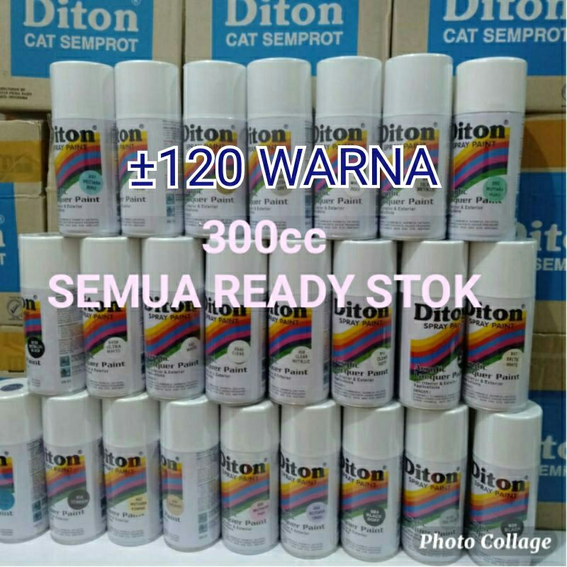 Jual A.Pilok Pilox Cat Semprot Diton 300cc black doff 884 clear 8540 putih 840 biru hitam 839 ...
