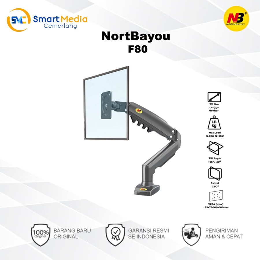 Jual Bracket TV Monitor LED LCD North Bayou NB F80 NBF80 17"-30 ...