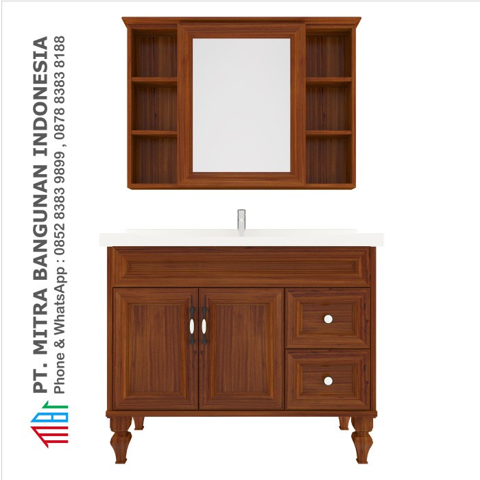 Jual Lemari Kabinet Wastafel - Shunda Cabinet - Brown Alder - K100C-0202 | Shopee Indonesia