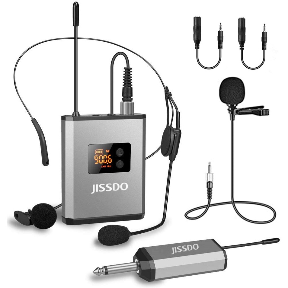 Jual JISSDO Mini UHF Wireless Lavalier Lapel Clip Microphone Mic System ...