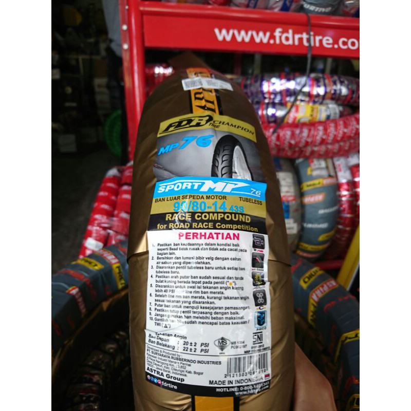 Jual FDR Sport MP76 90/80 Ring 14 Ban Motor Balap Racing soft compound ...