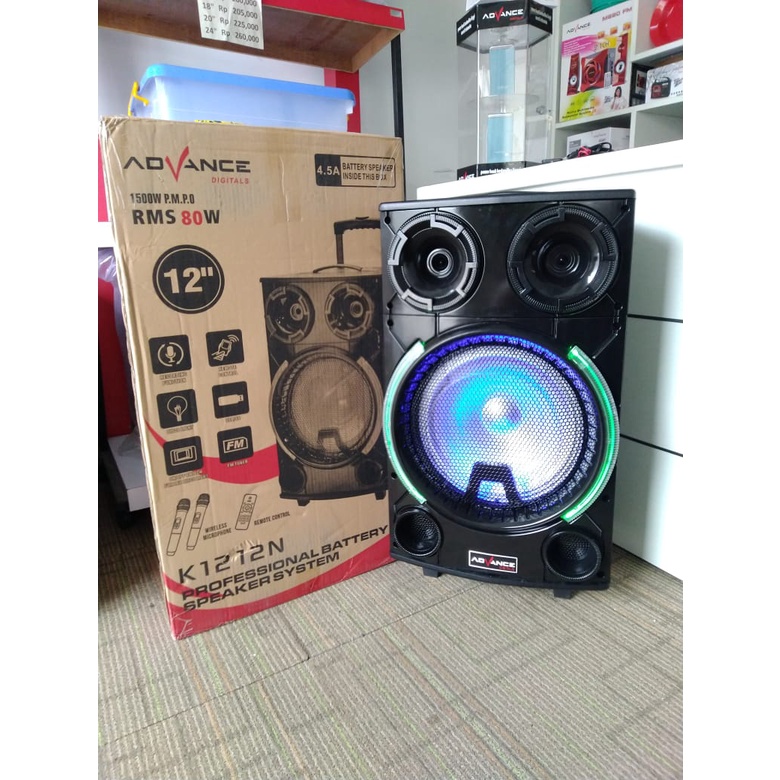 Jual Speaker Portable Advance K1212 / K1212N Bluetooth 12inci Meeting ( free 2 MIC ) | Shopee ...