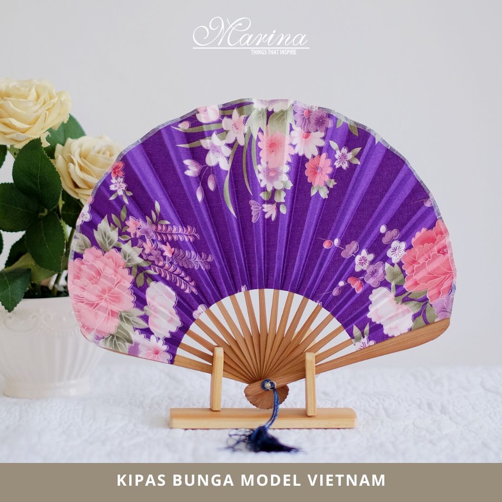 Jual MARINA LIVING - Kipas Lipat Bunga Vietnam (Bulat) | Shopee Indonesia