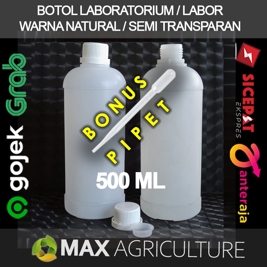 Jual Botol labor 500 ml warna natural semi transparan | Shopee Indonesia