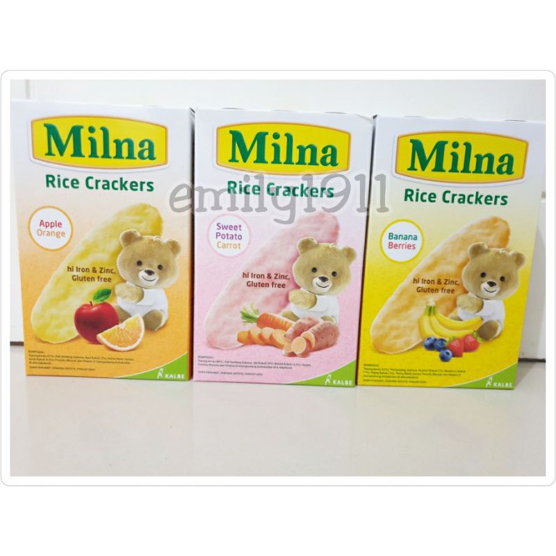 Jual Milna Rice Crackers snack bayi 20gr / Crunch Berries Yogurt 20gr ...