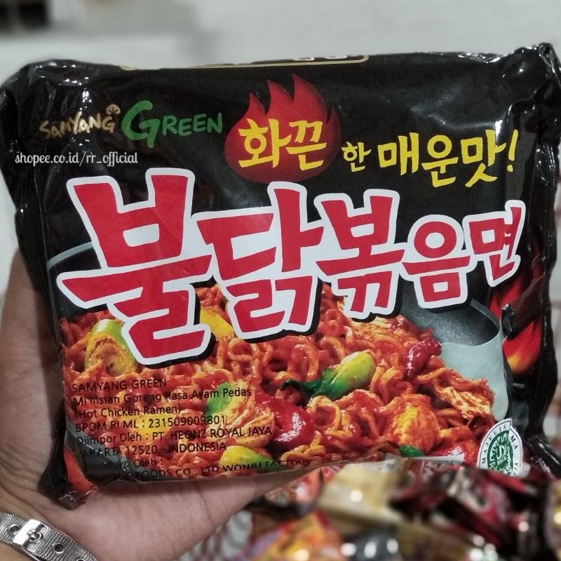Jual Samyang Hot Chicken Ramen Hitam Green Ayam Pedas Korean | Shopee ...