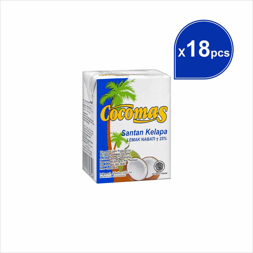 Jual Cocomas Santan Kelapa 200ml (18 Pcs) | Shopee Indonesia