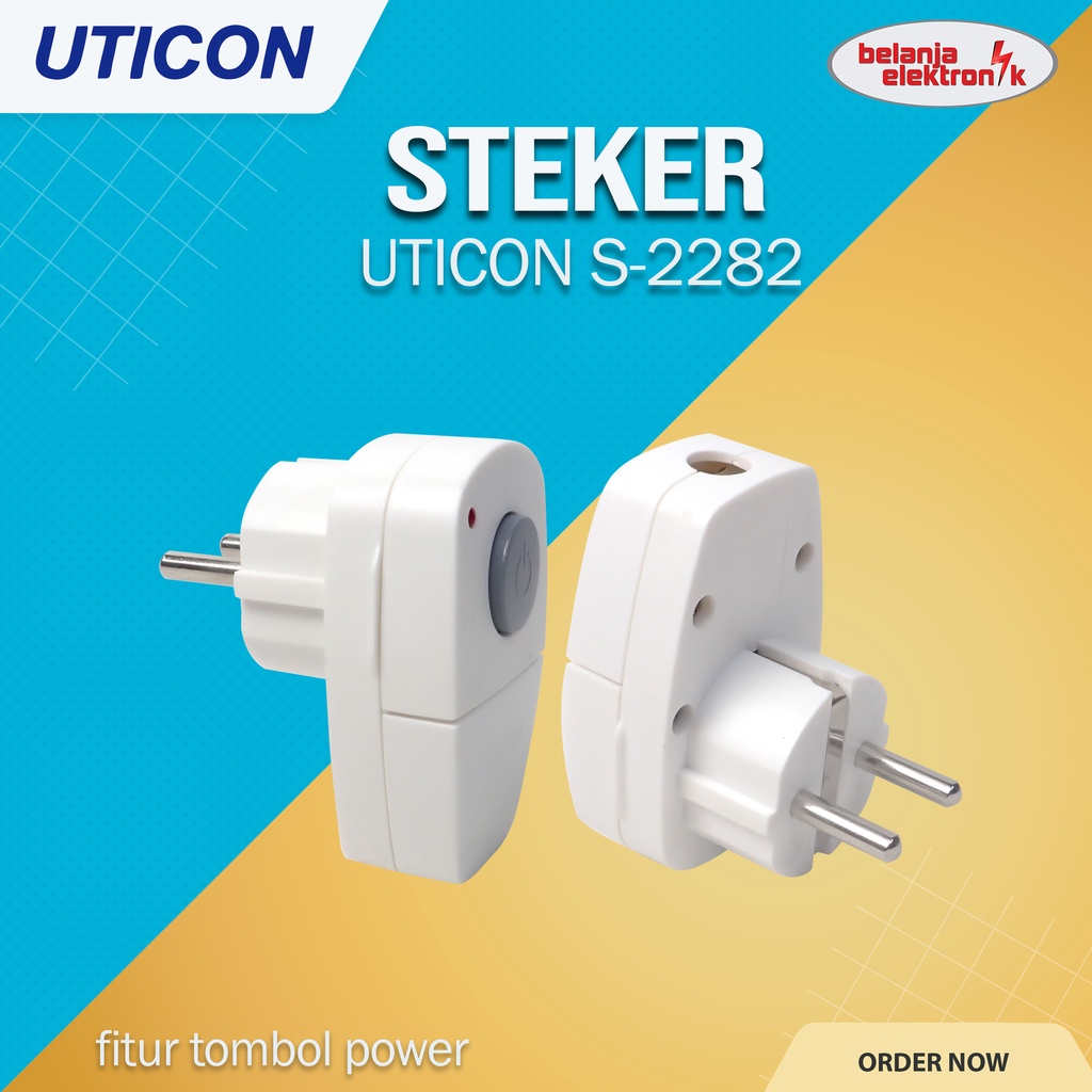 Jual STEKER COLOKAN SAKLAR POWER UTICON S-2282 | Shopee Indonesia