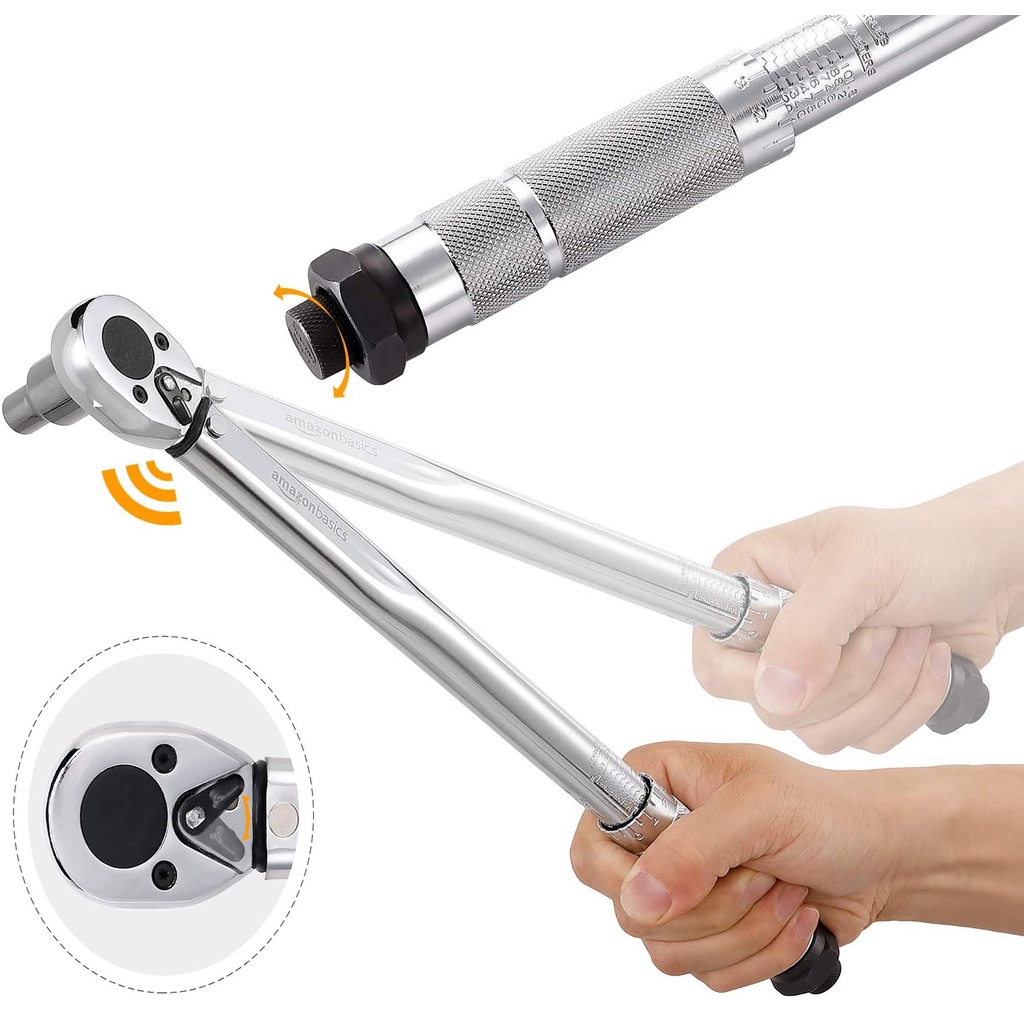 Jual Kunci Torsi Momen Moment Torque Wrench Two Way Spanner 1/4 Torsi 4 ...