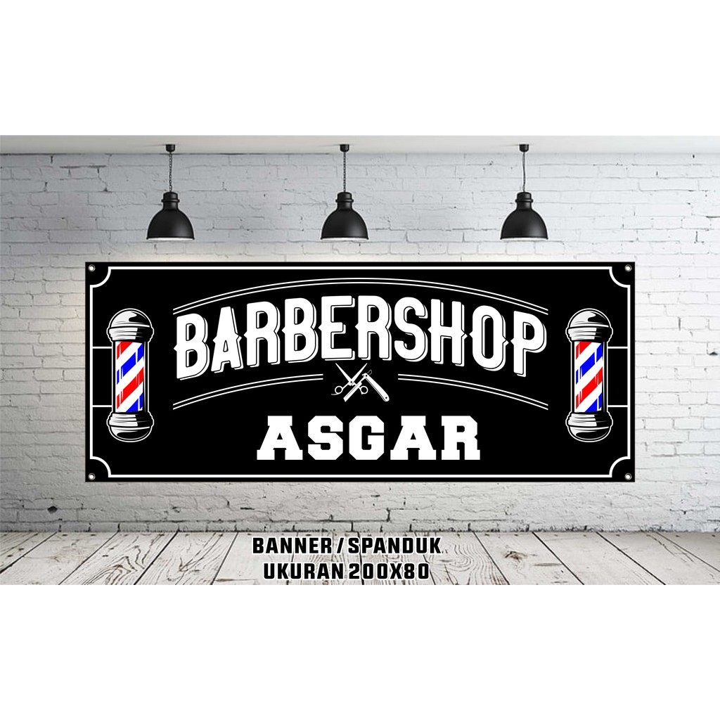 Jual Spanduk Pangkas Rambut Barbershop, Banner Pangkas Rambut 200x80cm ...