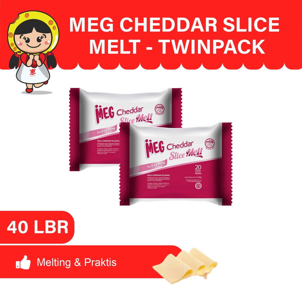 Jual MEG Cheddar Slice Melt 20 Slices Twin Pack 2 x 320 gr | Shopee ...
