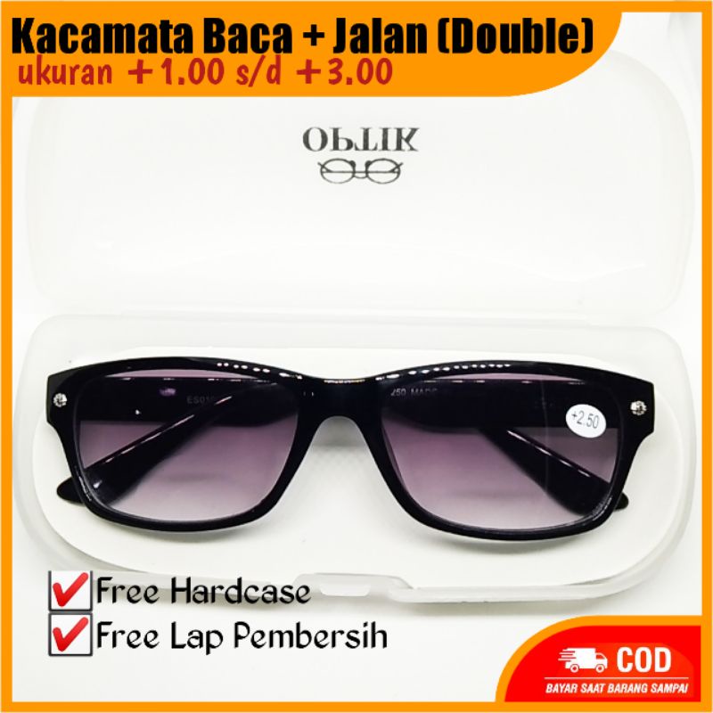 Jual Kacamata Baca dan Jalan Double Fokus Bifokal Cryptok Lensa dan ...