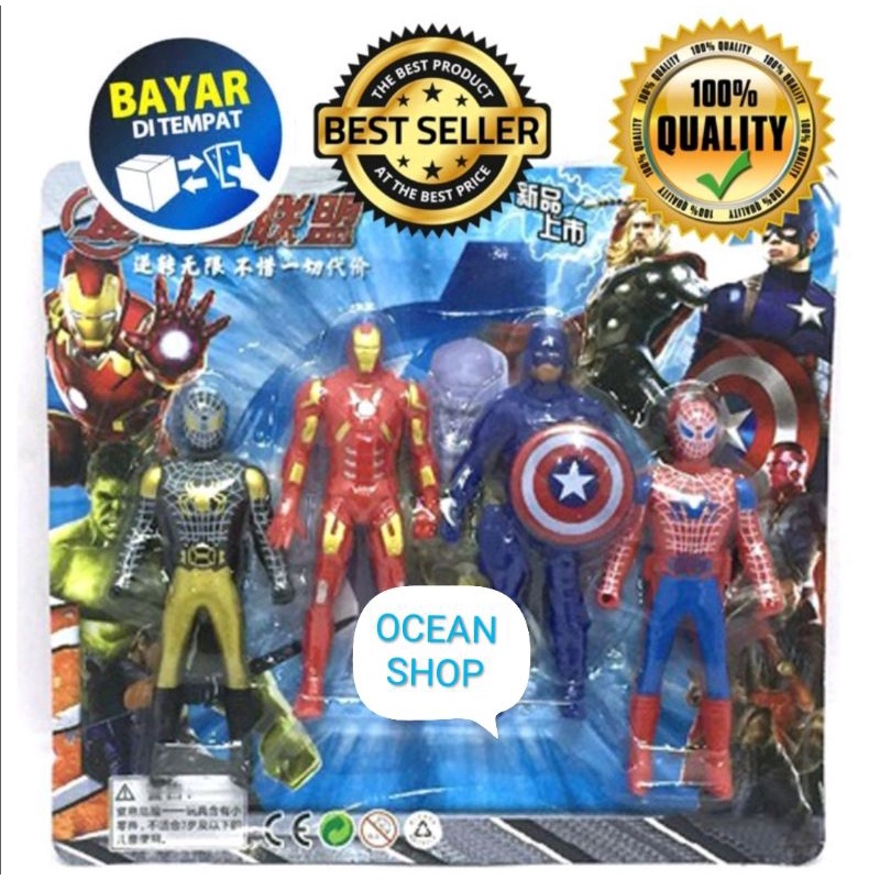 Jual PROMO MAINAN ROBOT MINI AVENGERS ISI 4 NO. 2020 | Shopee Indonesia