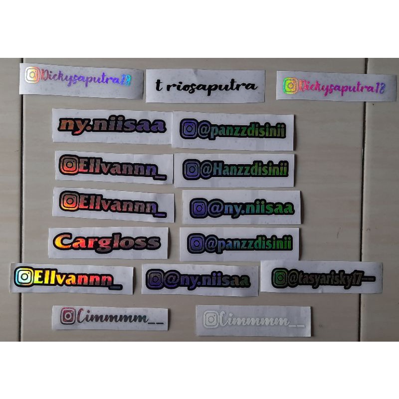 Jual stiker hologram IG,stiker nama custom,stiker laptop,stiker motor ...